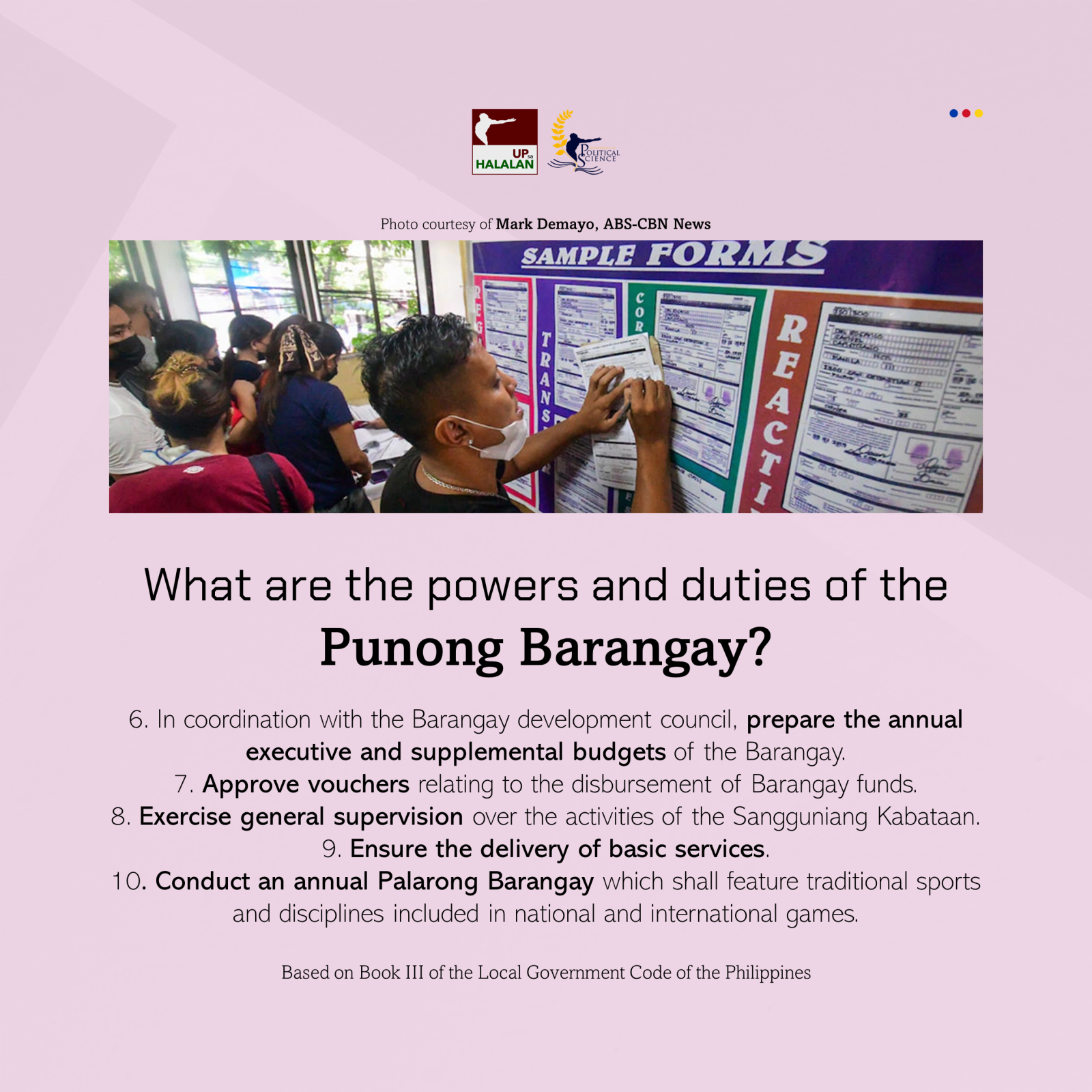 Powers and Functions of Barangay Officials – UP sa Halalan